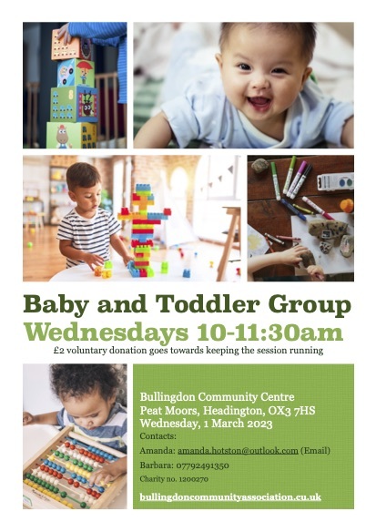 Baby and Toddler Group, Wednesdays 10-11.30 | Bullingdon Community ...