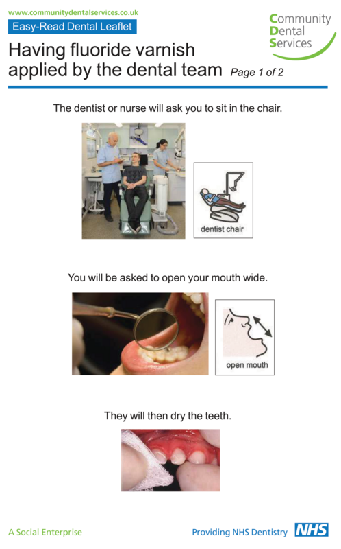 Having fluoride varnish applied by the dental team - Easy read leaflet ...