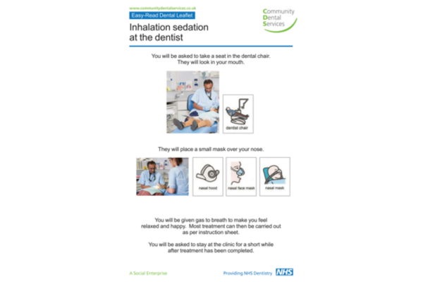 Inhalation sedation at the dentist - Easy read leaflet | Easy Health