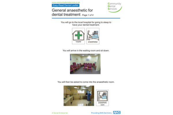 General anaesthetic for dental treatment - Easy read leaflet | Easy Health