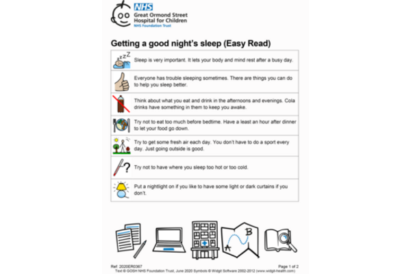 Getting a good night’s sleep (Easy Read) | Easy Health