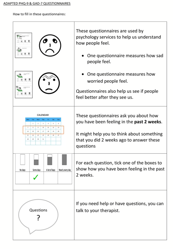 PHQ-9 and GAD-7 easy read forms | Easy Health