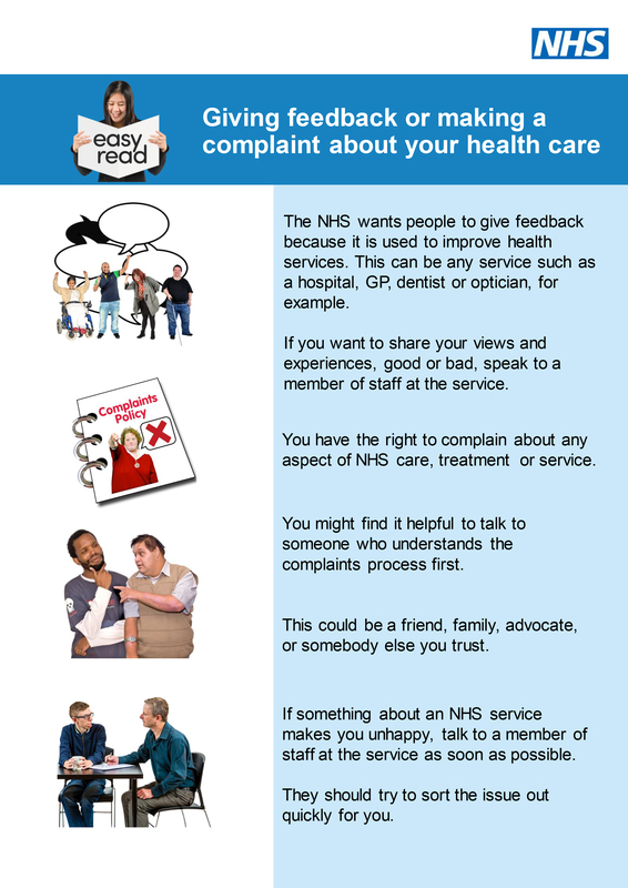 Giving feedback or making a complaint about your health care | Easy Health